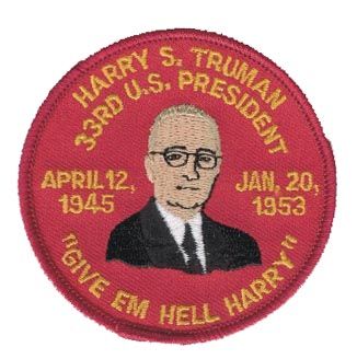 President Harry Truman 3" Patch