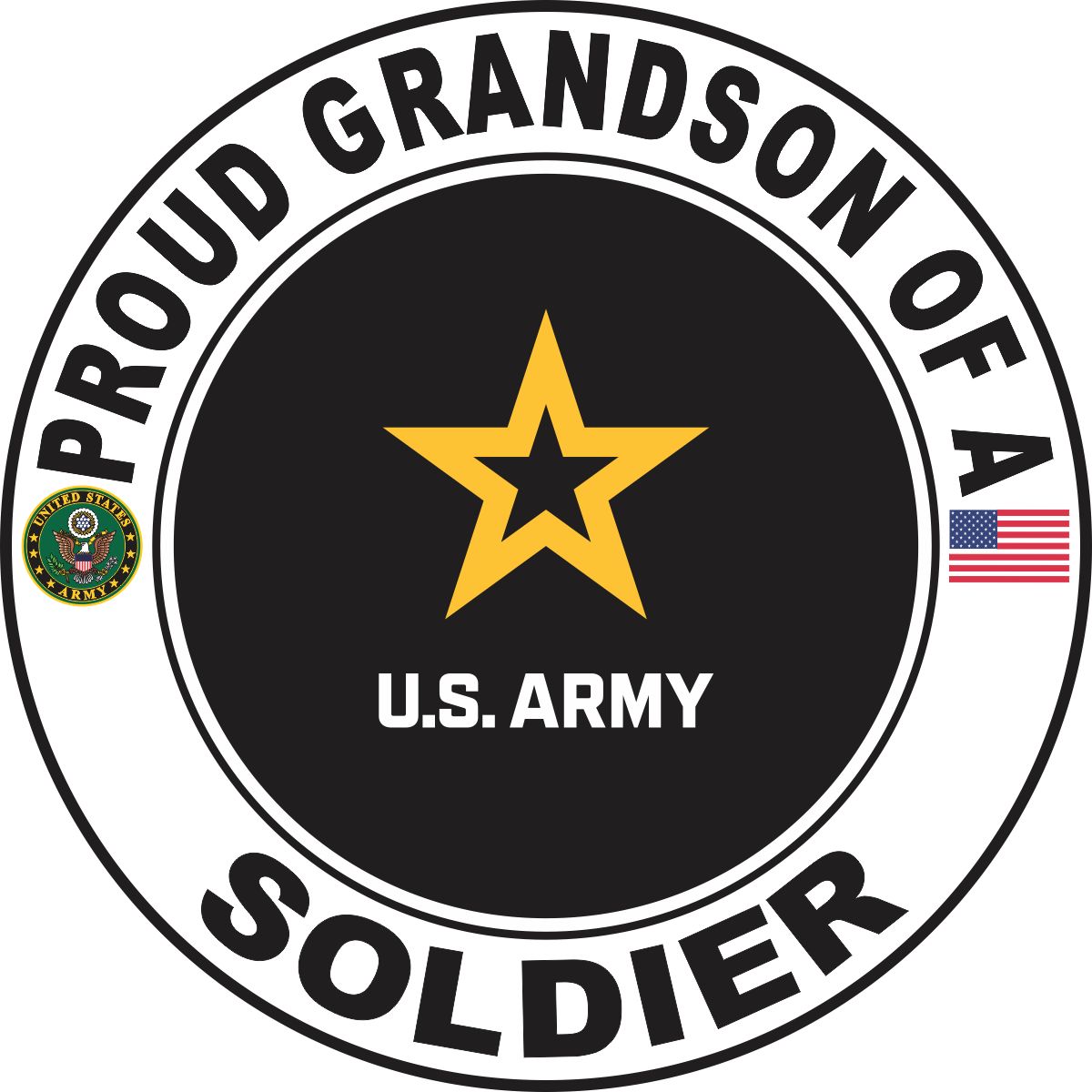 Proud Grandson of a Soldier U.S. Army Round Decal