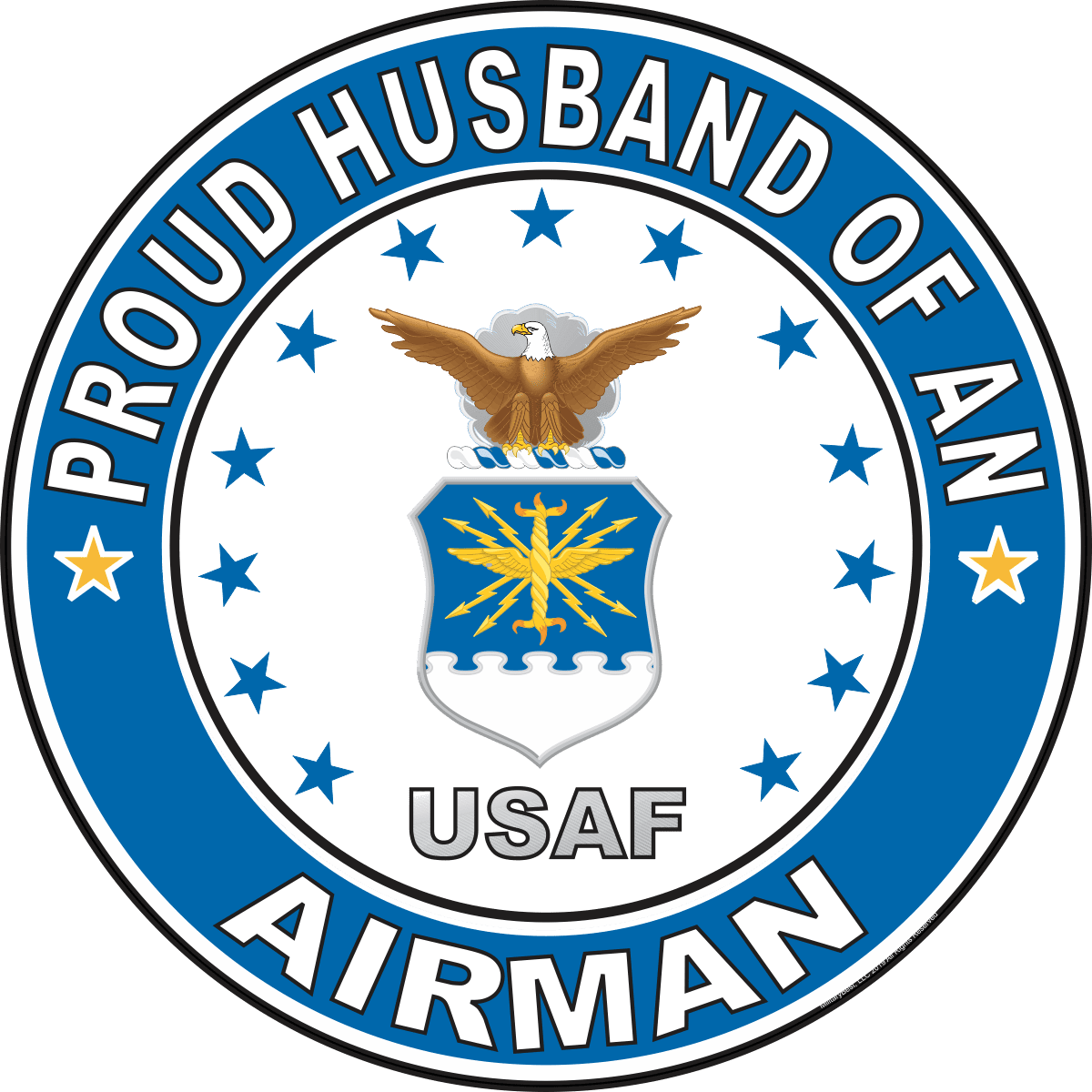 Proud Husband of an Airman U.S. Air Force Round Decal