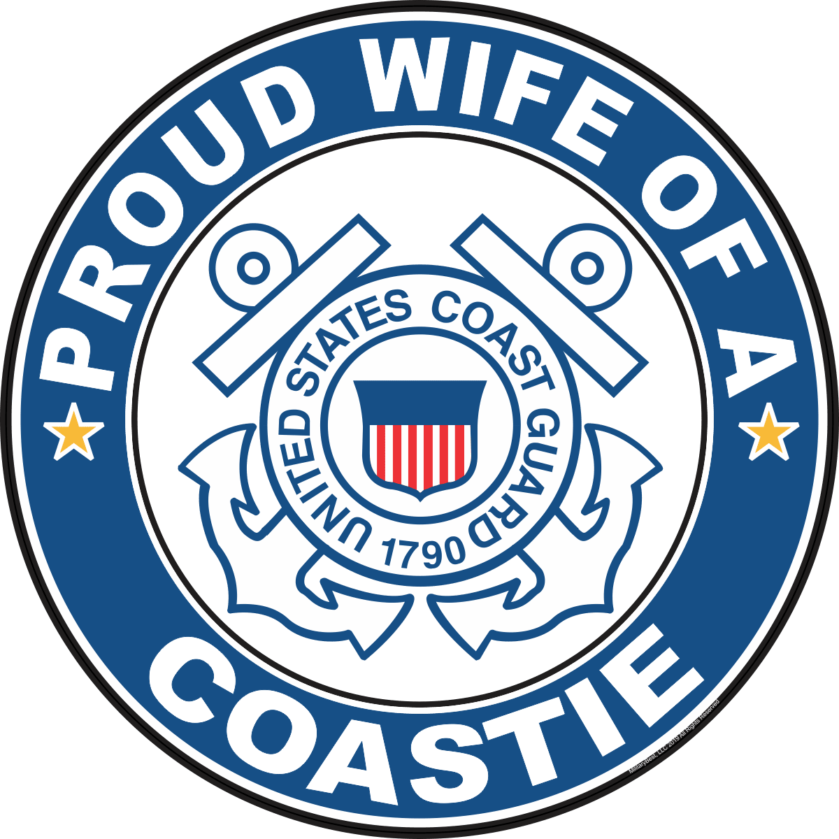 Proud Wife of a Coastie U.S. Coast Guard Round Decal