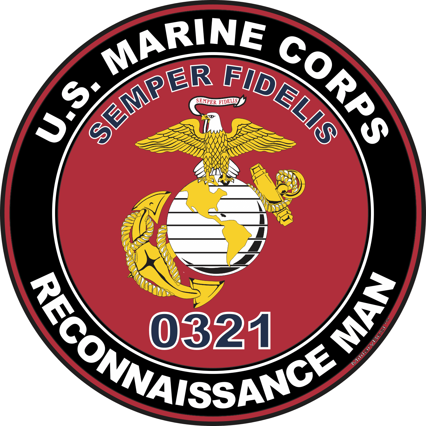 U.S.M.C. MOS 0321 Reconnaissance Man Decal