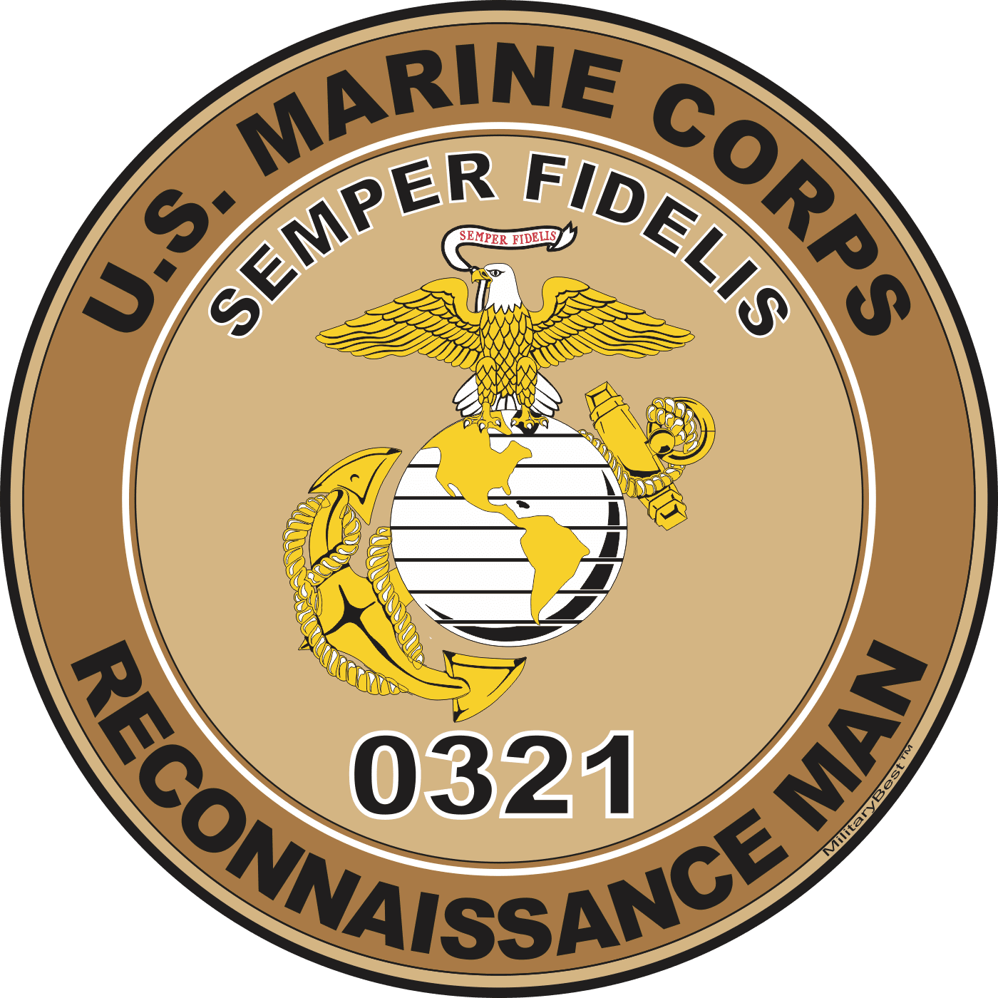 U.S.M.C. MOS 0321 Reconnaissance Man Decal