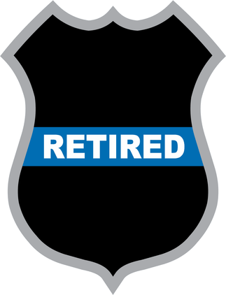 Thin Blue Line Retired Police Badge Decal