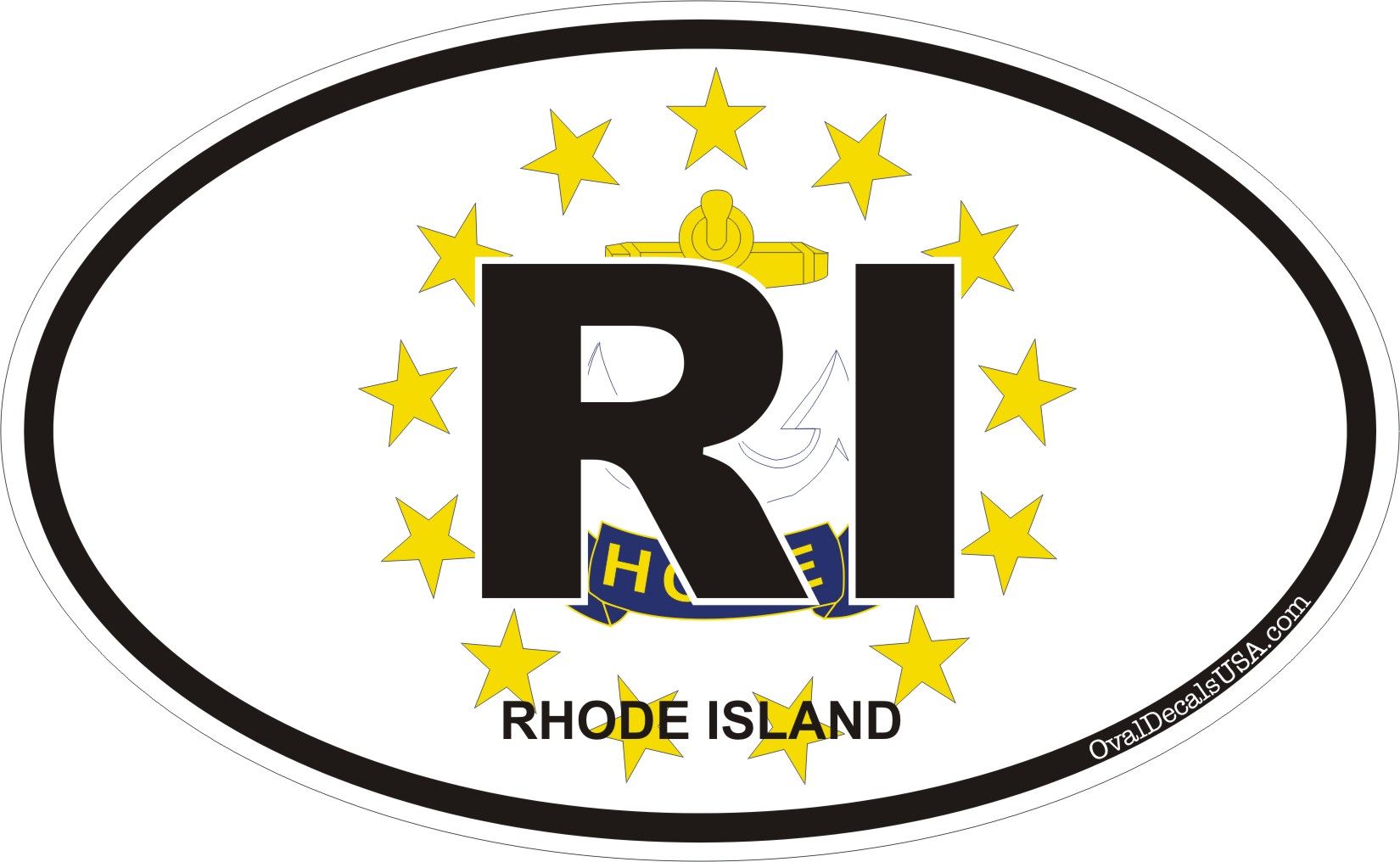 Rhode Island Oval Sticker
