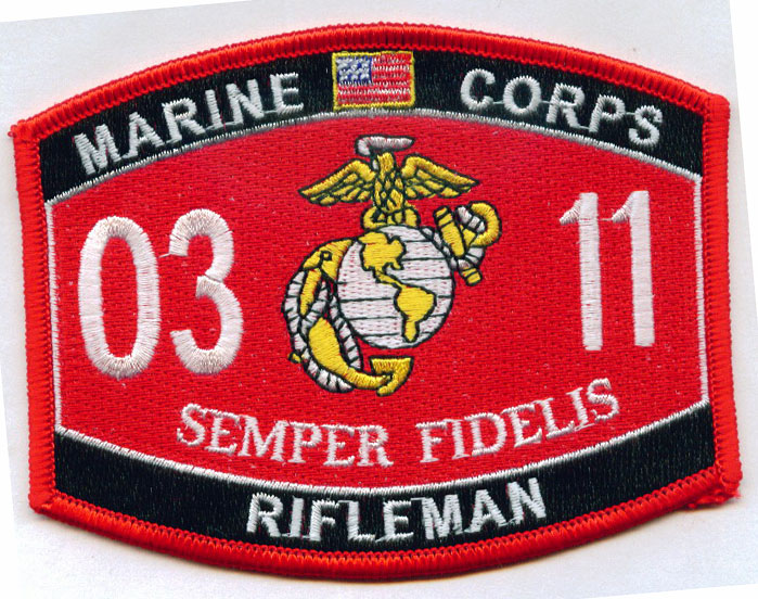 Rifleman Marine Corps MOS 0311 USMC 5" Military Patch