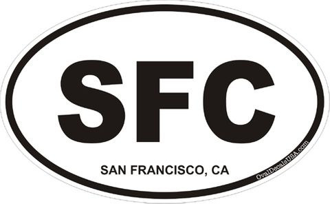 San Francisco California Oval Decal