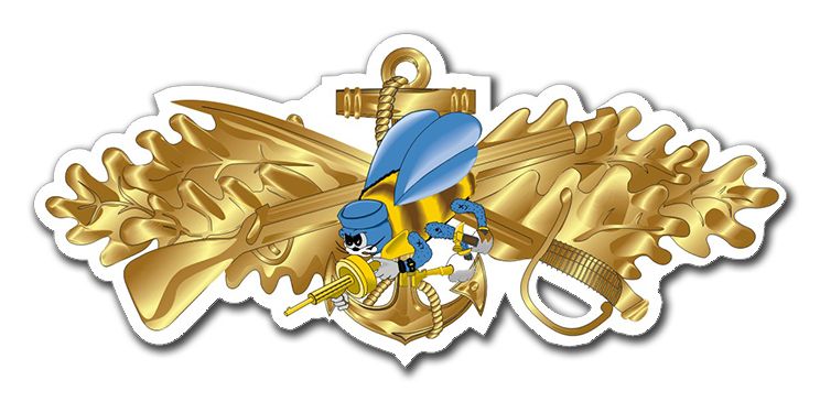 Seabee Breast Device with Colored Seabee Decal