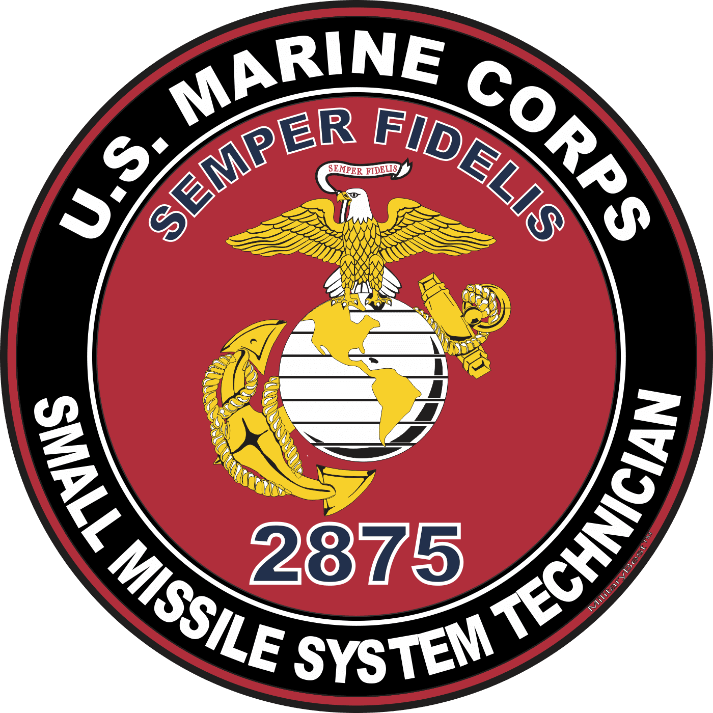 U.S.M.C. MOS 2875 Small Missile System Technician Decal