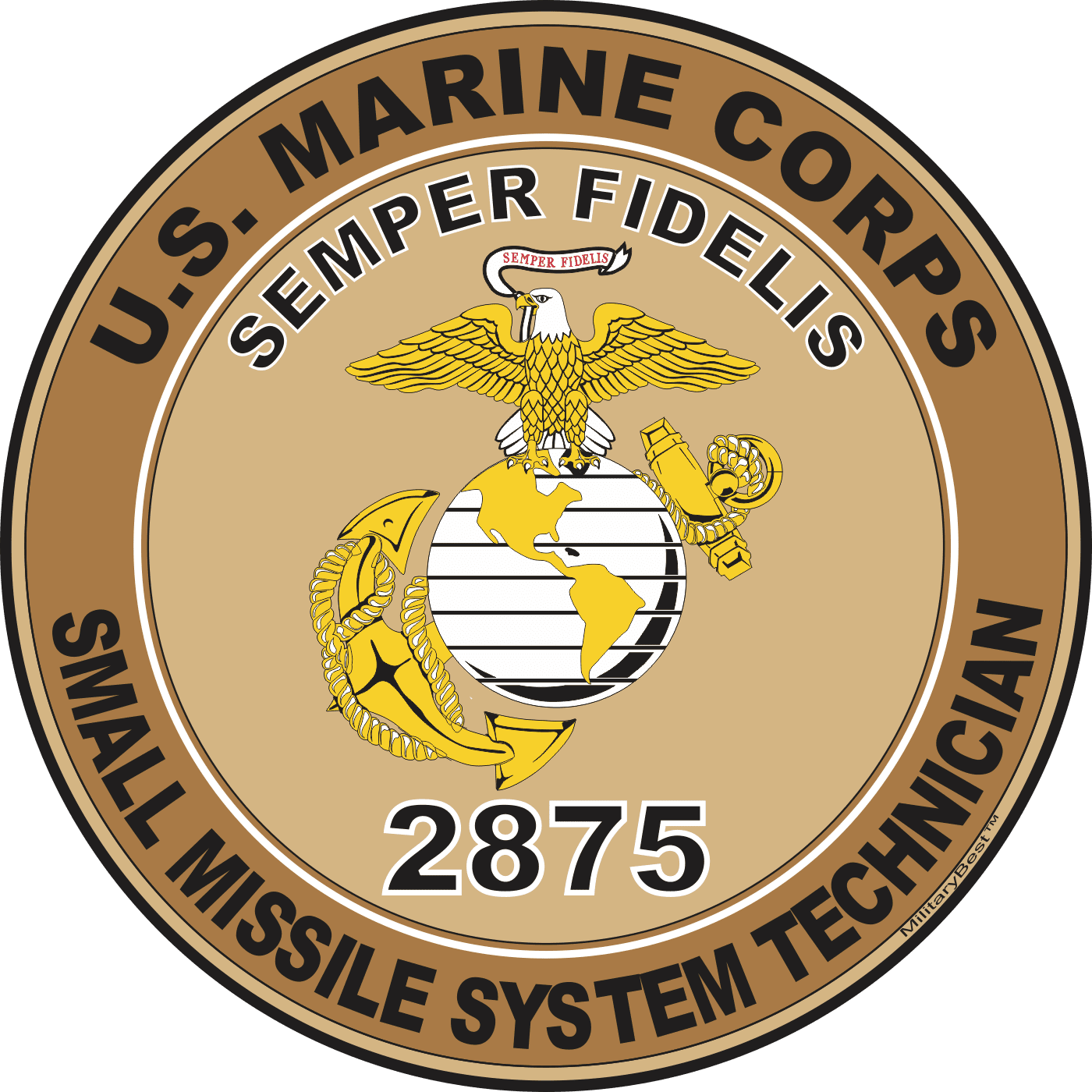 U.S.M.C. MOS 2875 Small Missile System Technician Decal