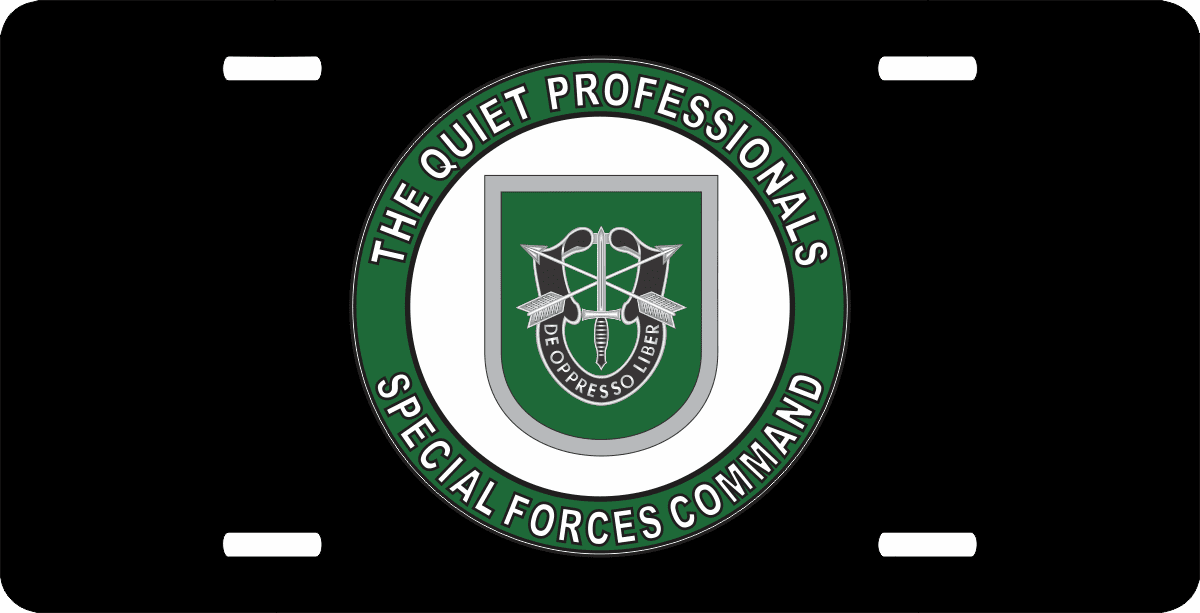 Special Forces Command Quiet Professionals License Plate