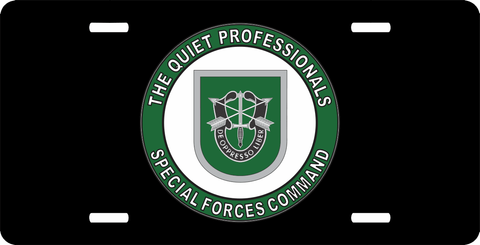 Special Forces Command Quiet Professionals License Plate