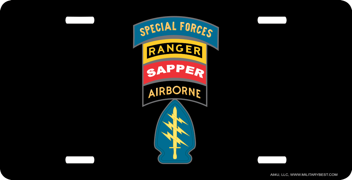 Special Forces Ranger Sapper Airborne License Plate