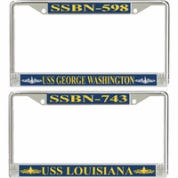 Custom Submarine Vietnam Veteran 3-Ribbon Stack License Plate Frame