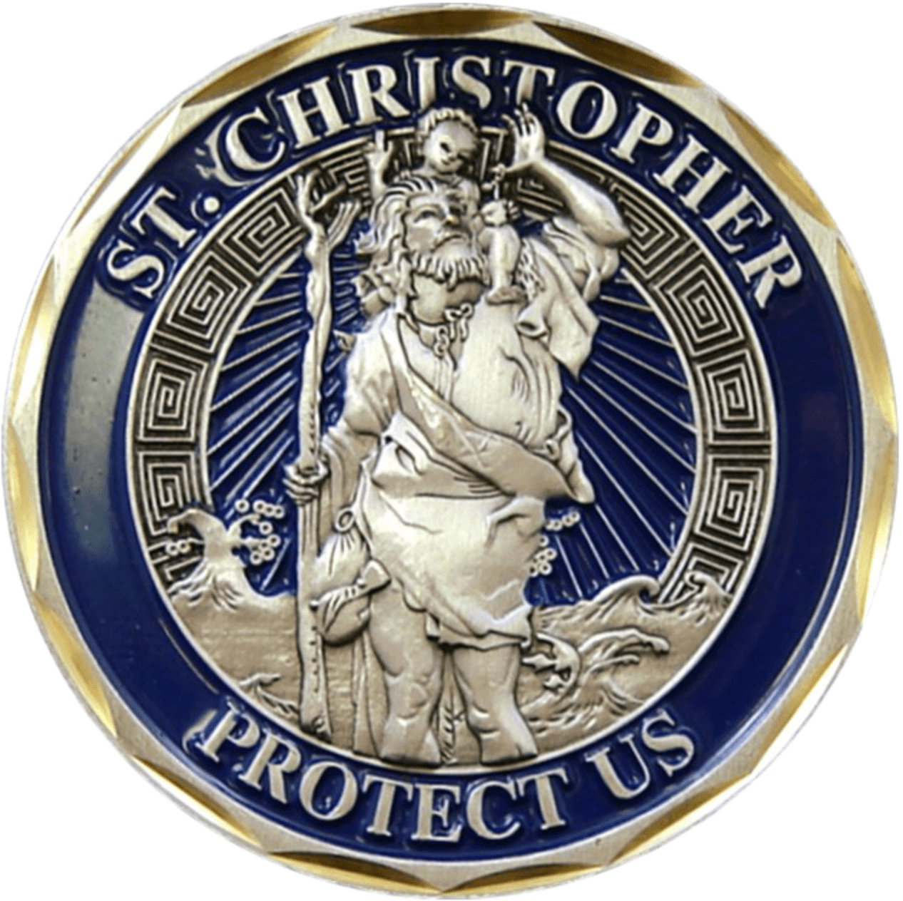 St. Christopher Protect Us Challenge Coin