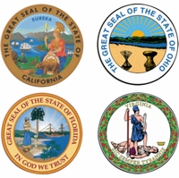 State Flag and State Seal Vinyl Transfer Decals