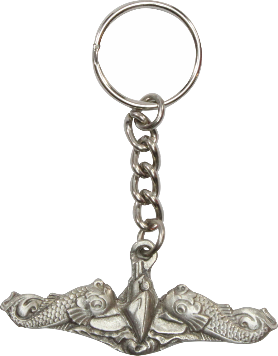 Submarine Insignia "Silver Dolphin" Key Chain