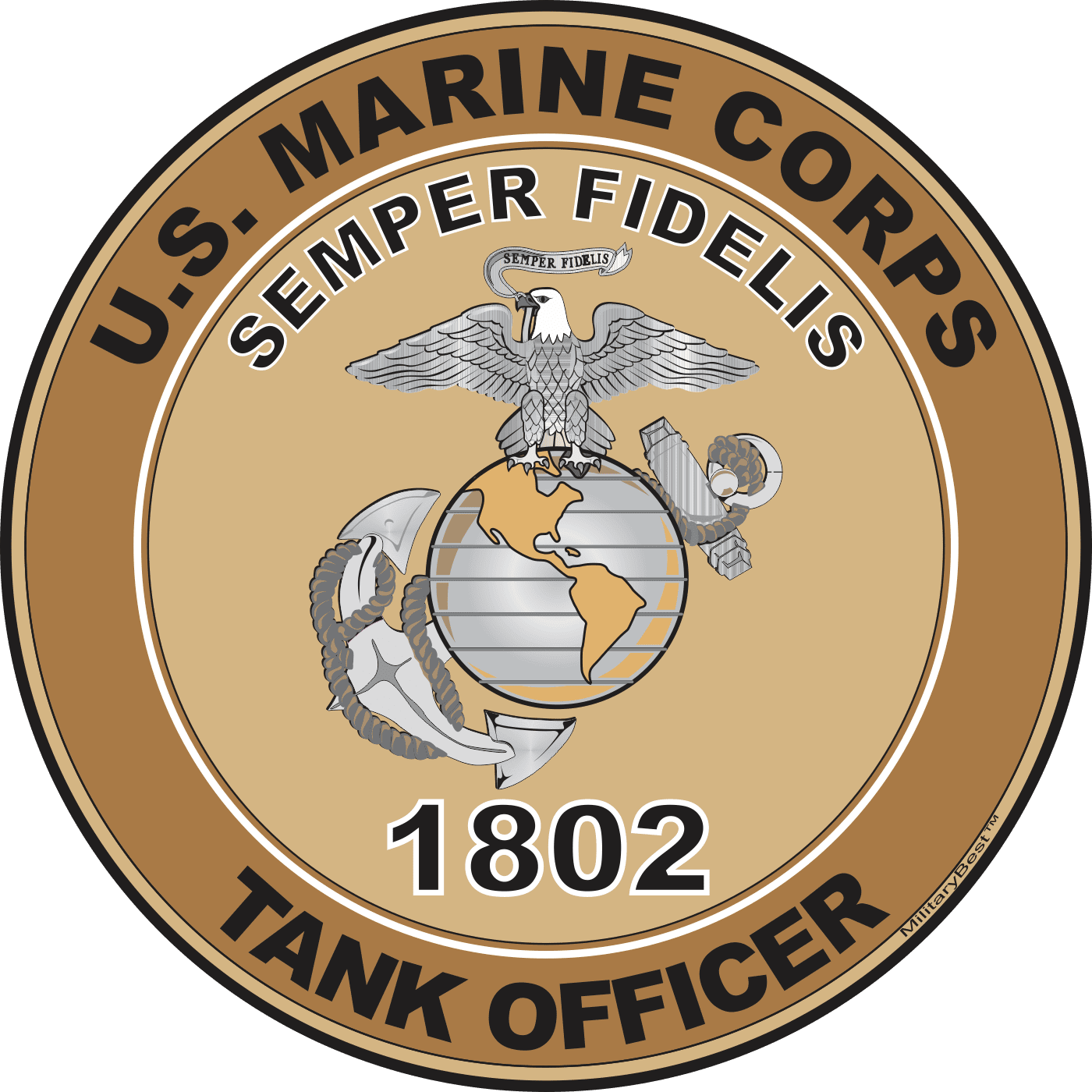 U.S.M.C. MOS 1802 Tank Officer Decal
