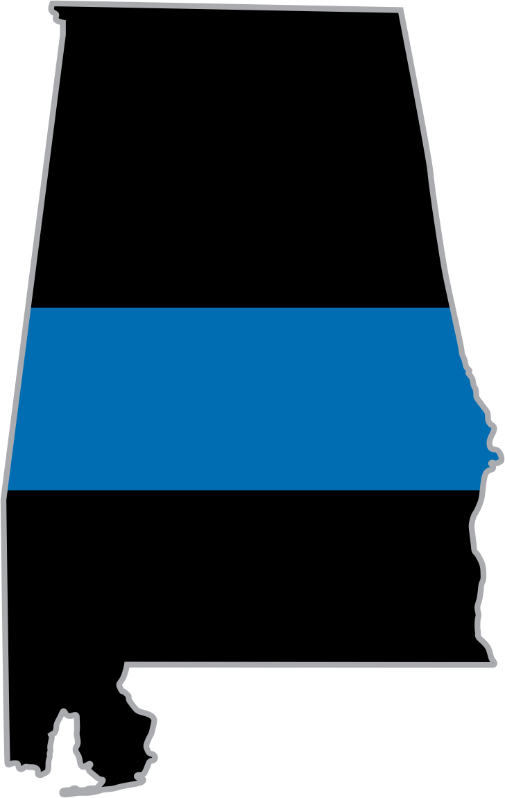 Thin Blue Line Alabama State Decal