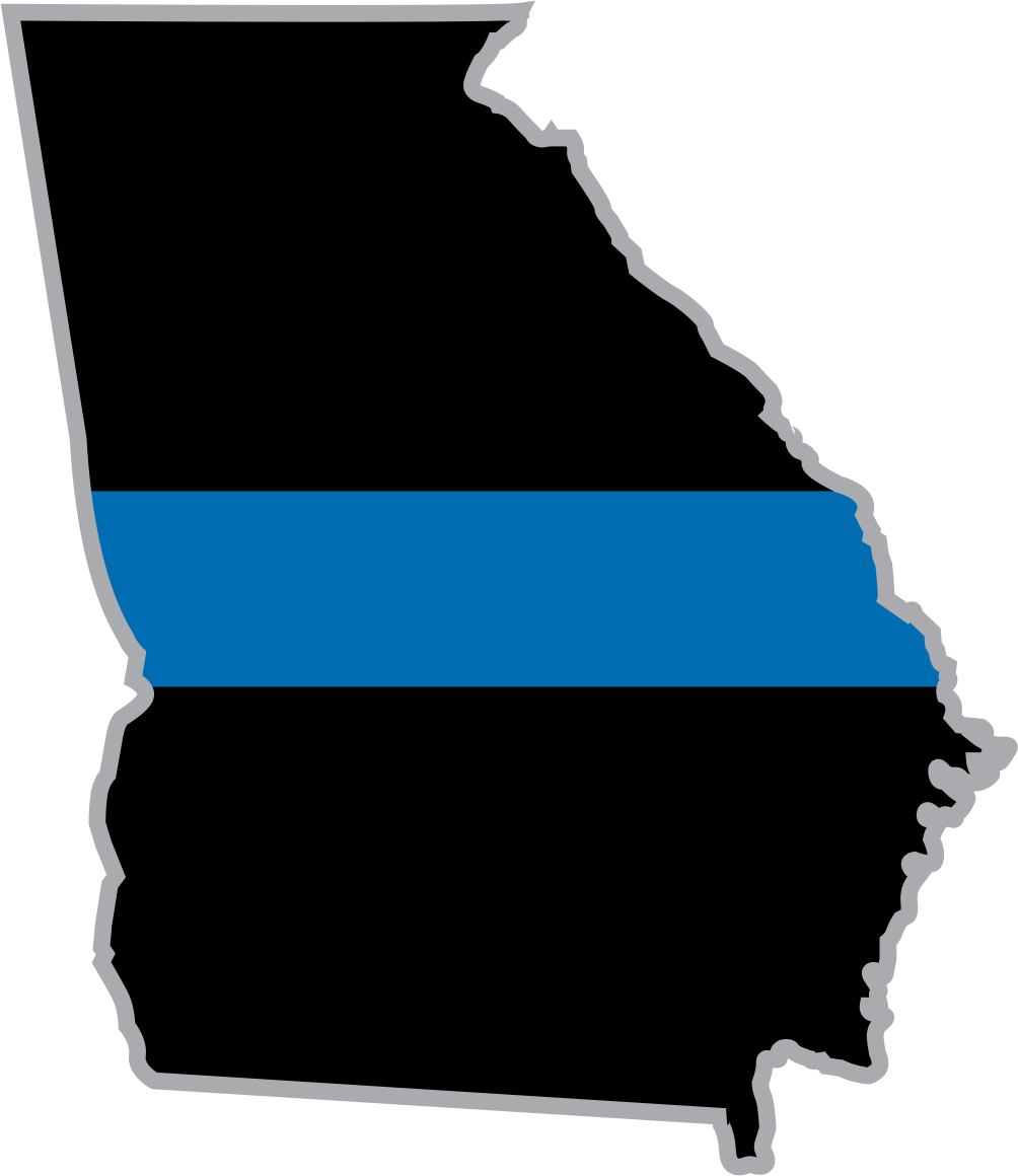 Thin Blue Line Georgia State Decal