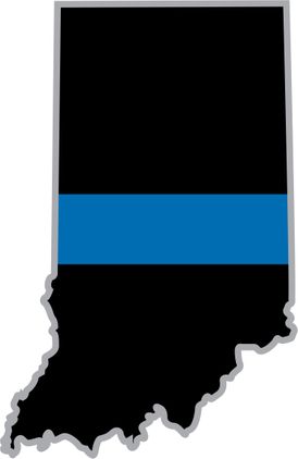 Thin Blue Line Indiana State Decal