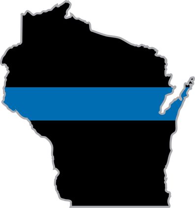 Thin Blue Line Wisconsin State Decal