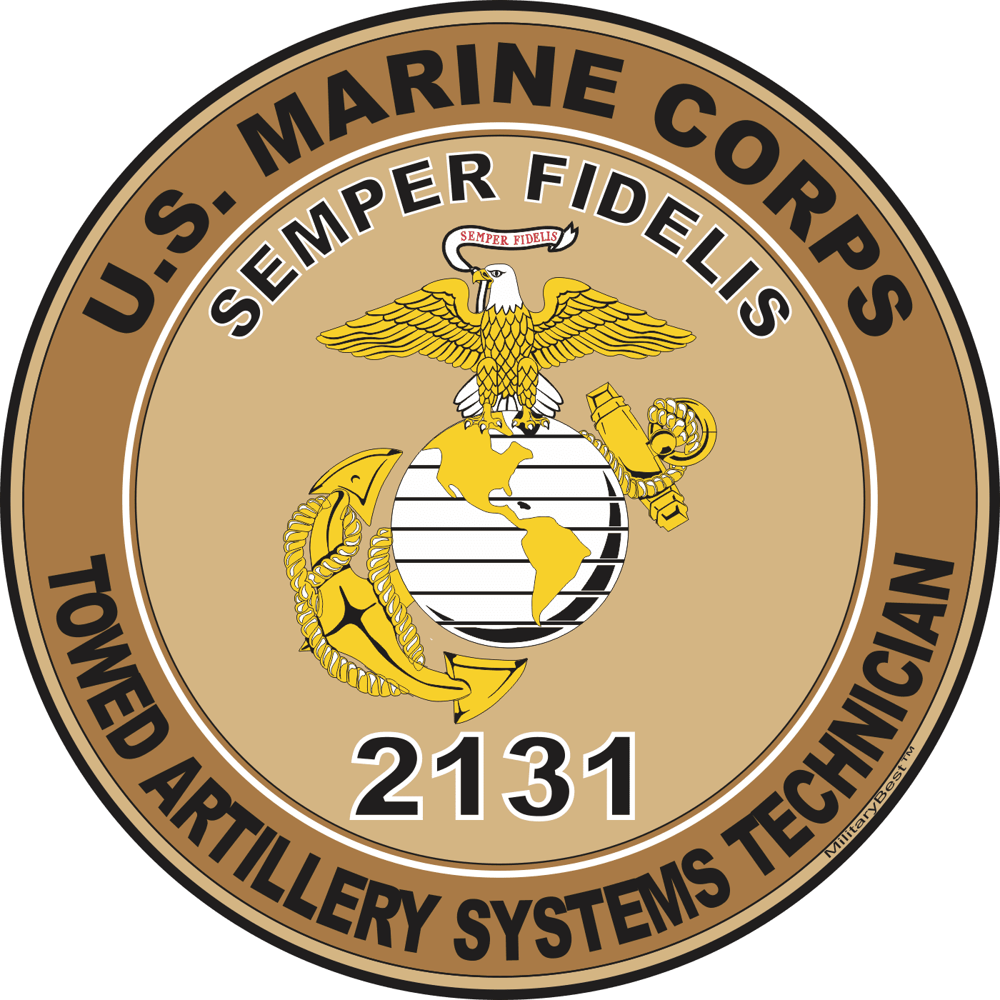 U.S.M.C. MOS 2131 Towed Artillery Systems Technician Decal