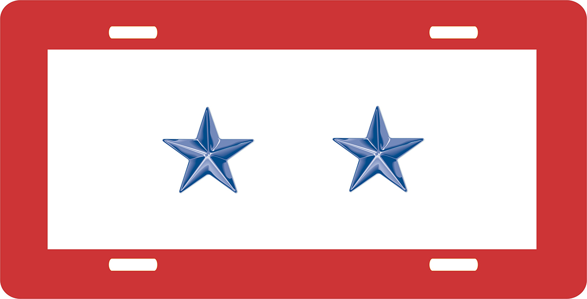 Two Blue Star License Plate