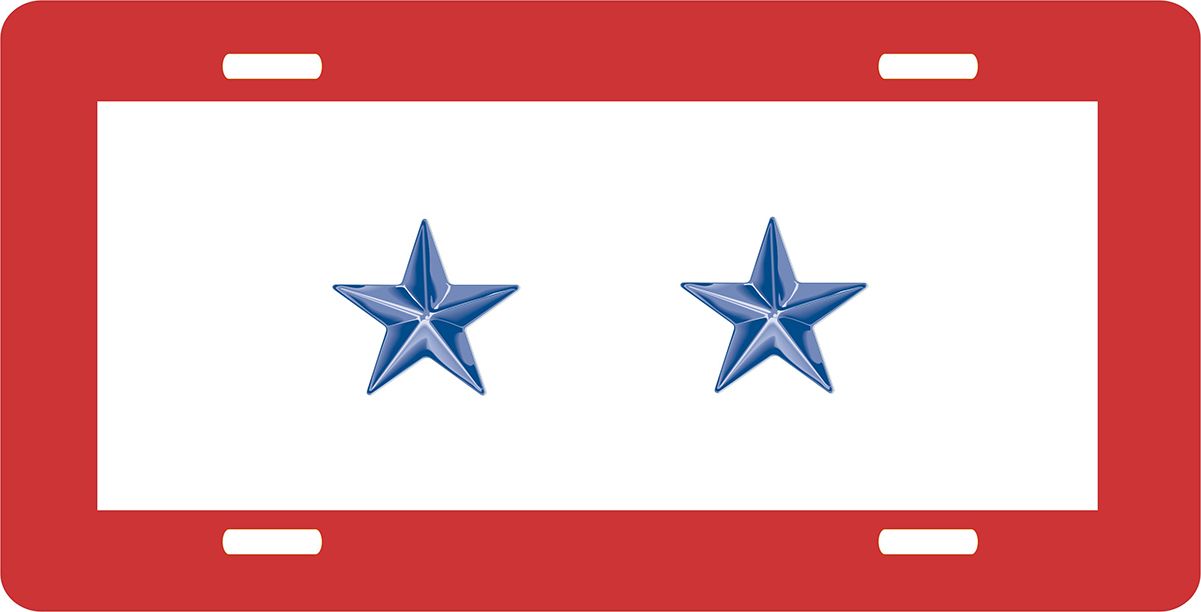 Two Blue Star License Plate
