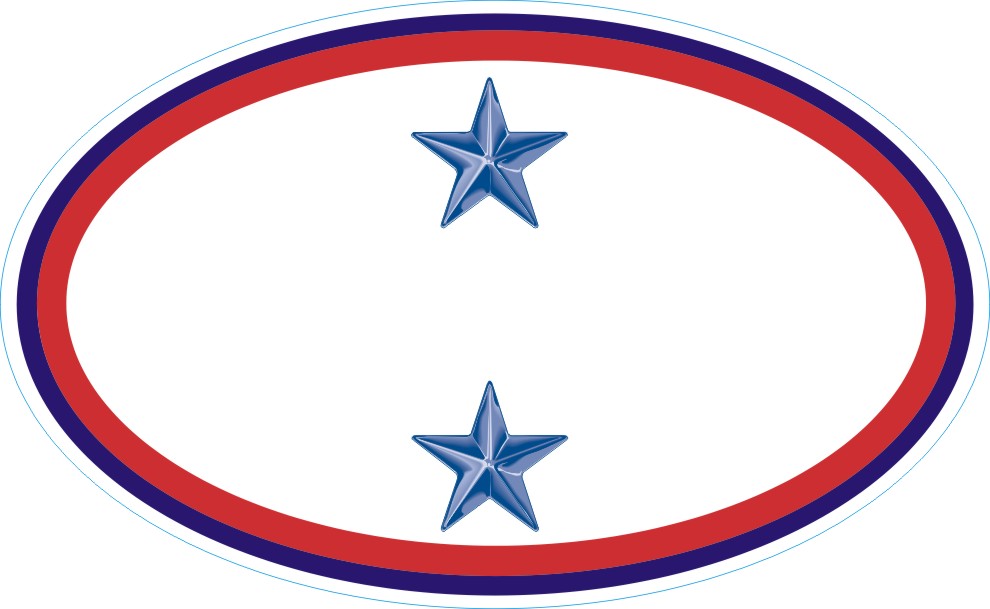 Two Blue Star Service Banner Oval Decal