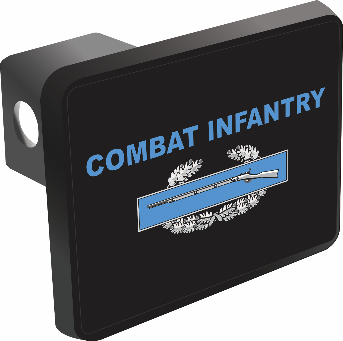 U.S. Army Combat Infantry Badge With Text Trailer Hitch Cover