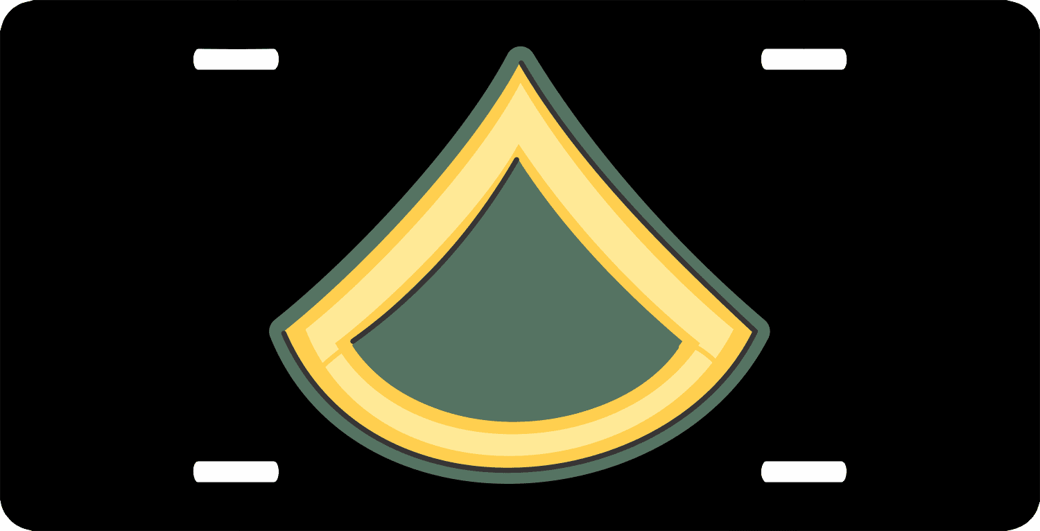 U.S. Army E-3 Private 1st Class License Plate
