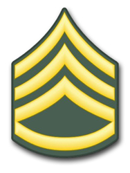 U.S. Army E-6 Staff Sergeant Rank Insignia Window Sticker