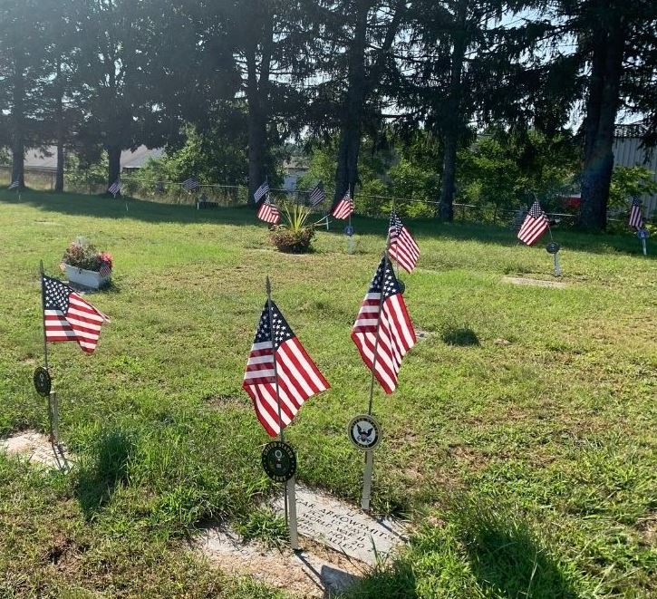 U.S. Army Flag Holder Grave Marker with 8x12 American Flag