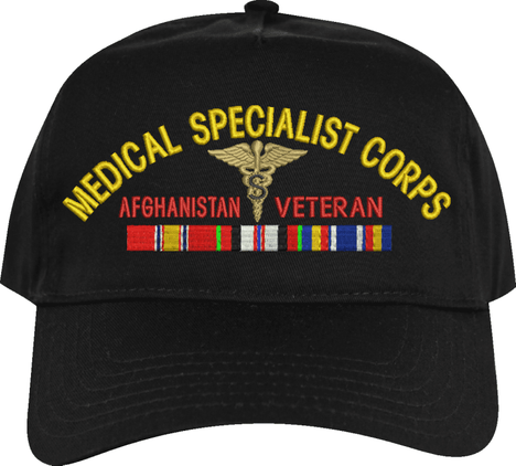 U.S. Army Medical Specialist Corps Afghanistan Veteran Embroidered Cap