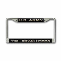 U.S. Army MOS 11B Infantryman License Plate Frame