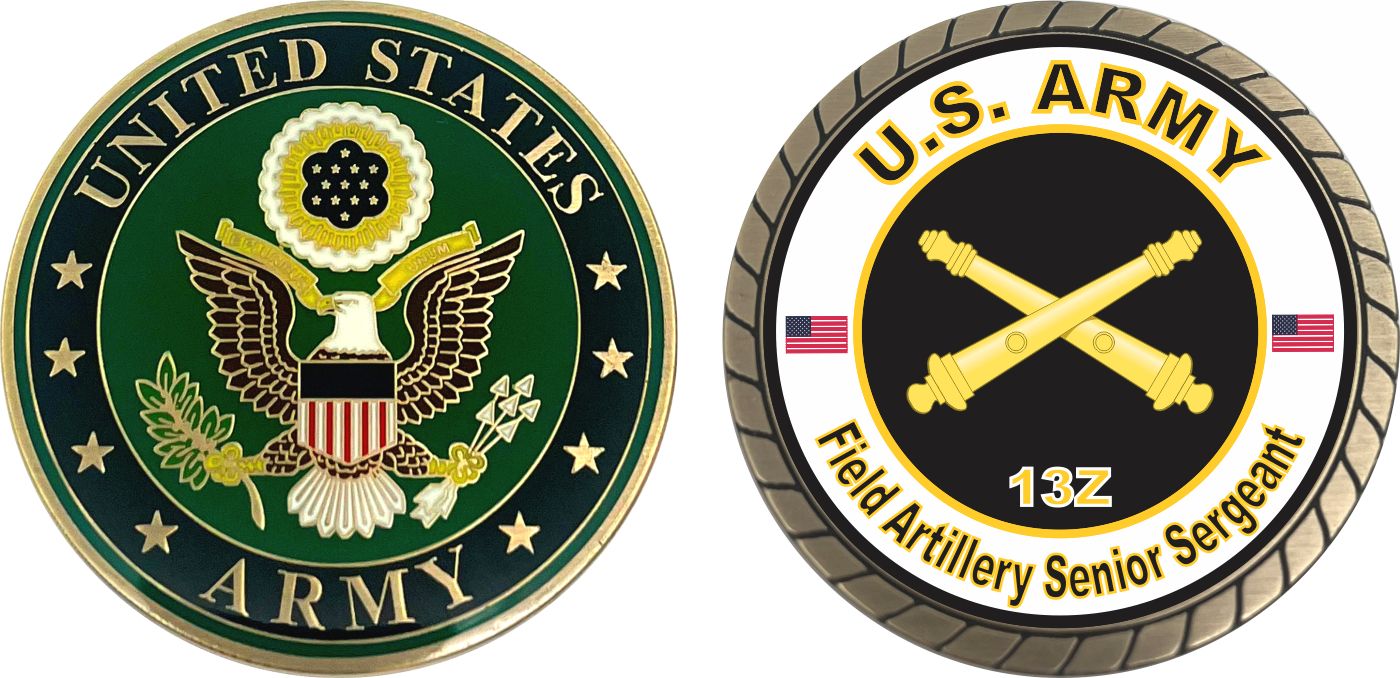 U.S. Army MOS 13Z Field Artillery Senior Sergeant Challenge Coin
