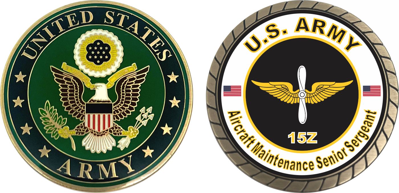 U.S. Army MOS 15Z Aircraft Maintenance Senior Sergeant Challenge Coin