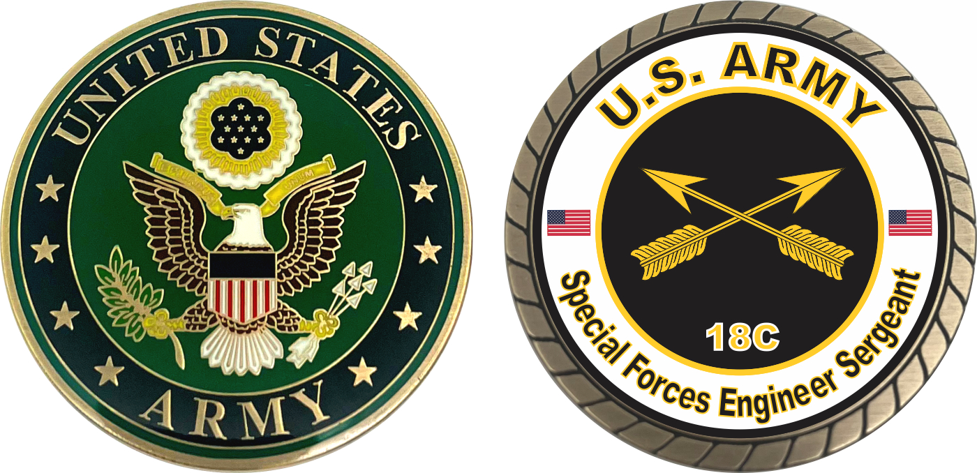 U.S. Army MOS 18C Special Forces Engineer Sergeant Challenge Coin