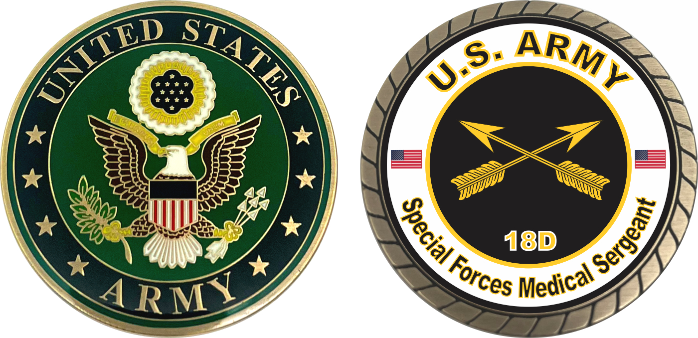 U.S. Army MOS 18D Special Forces Medical Sergeant Challenge Coin