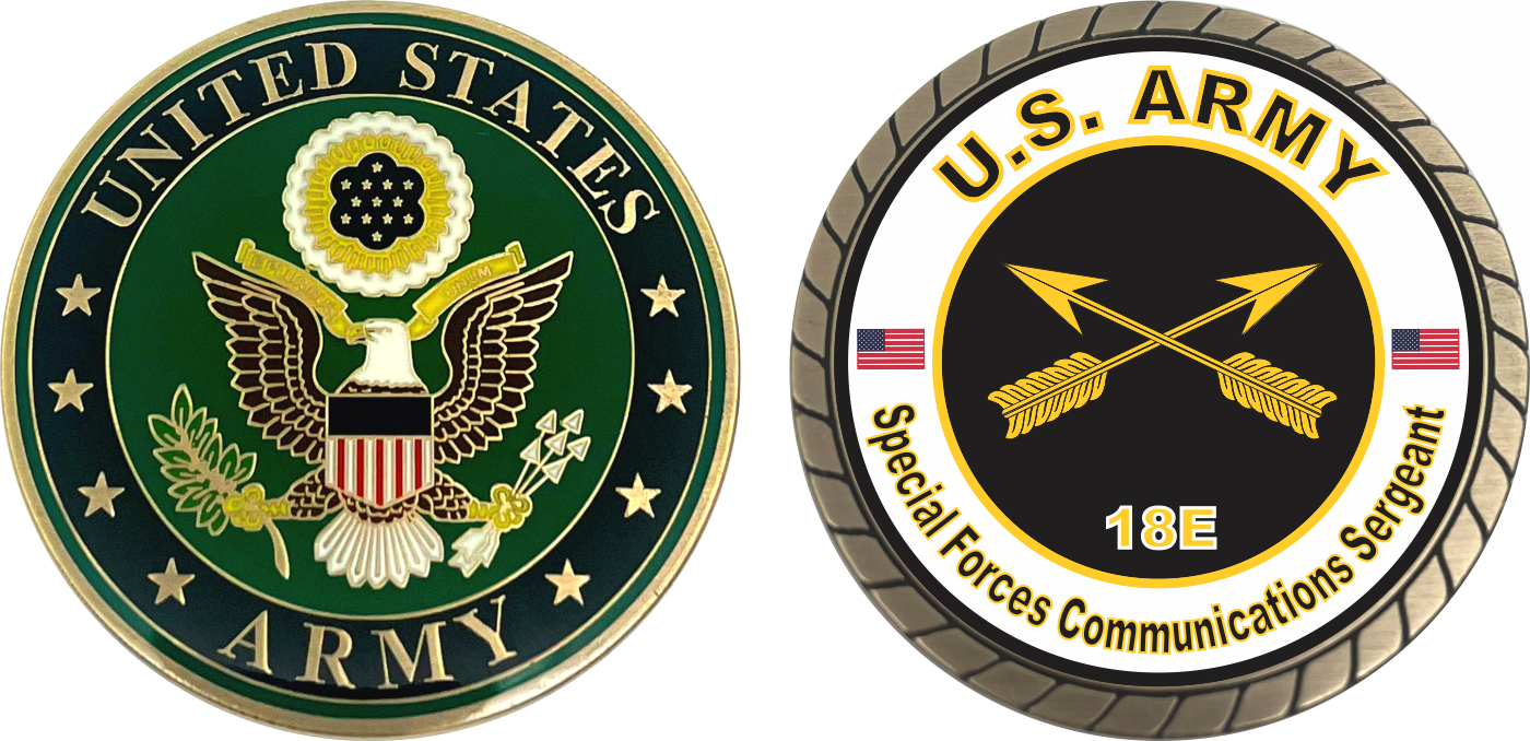 U.S. Army MOS 18E Special Forces Communications Sergeant Challenge Coin