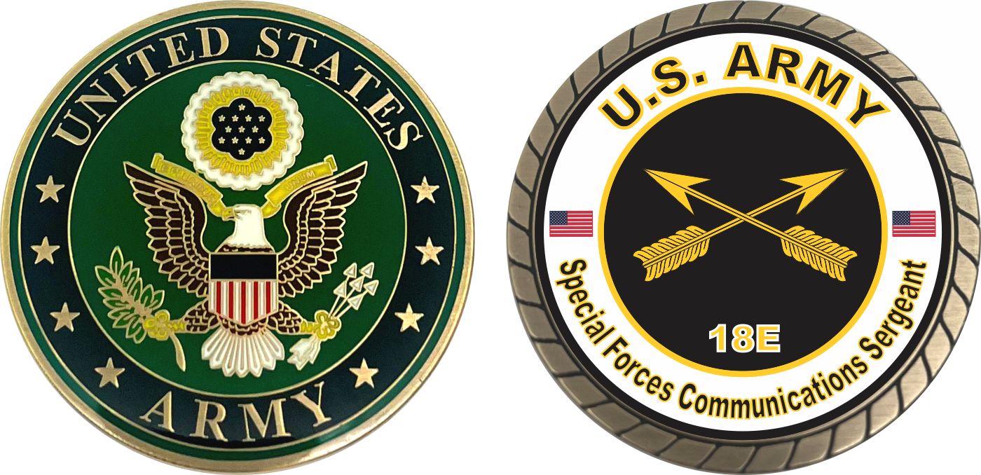 U.S. Army MOS 18E Special Forces Communications Sergeant Challenge Coin