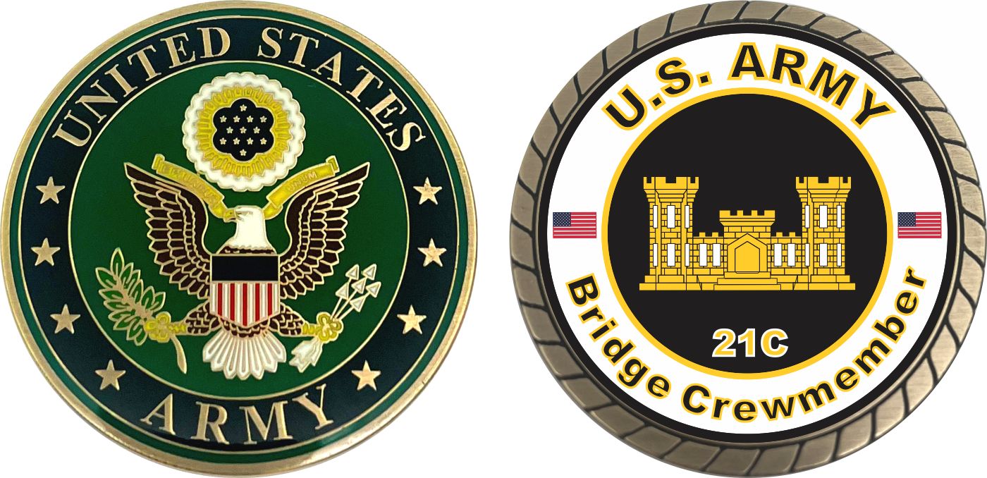 U.S. Army MOS 21C Bridge Crewmember Challenge Coin