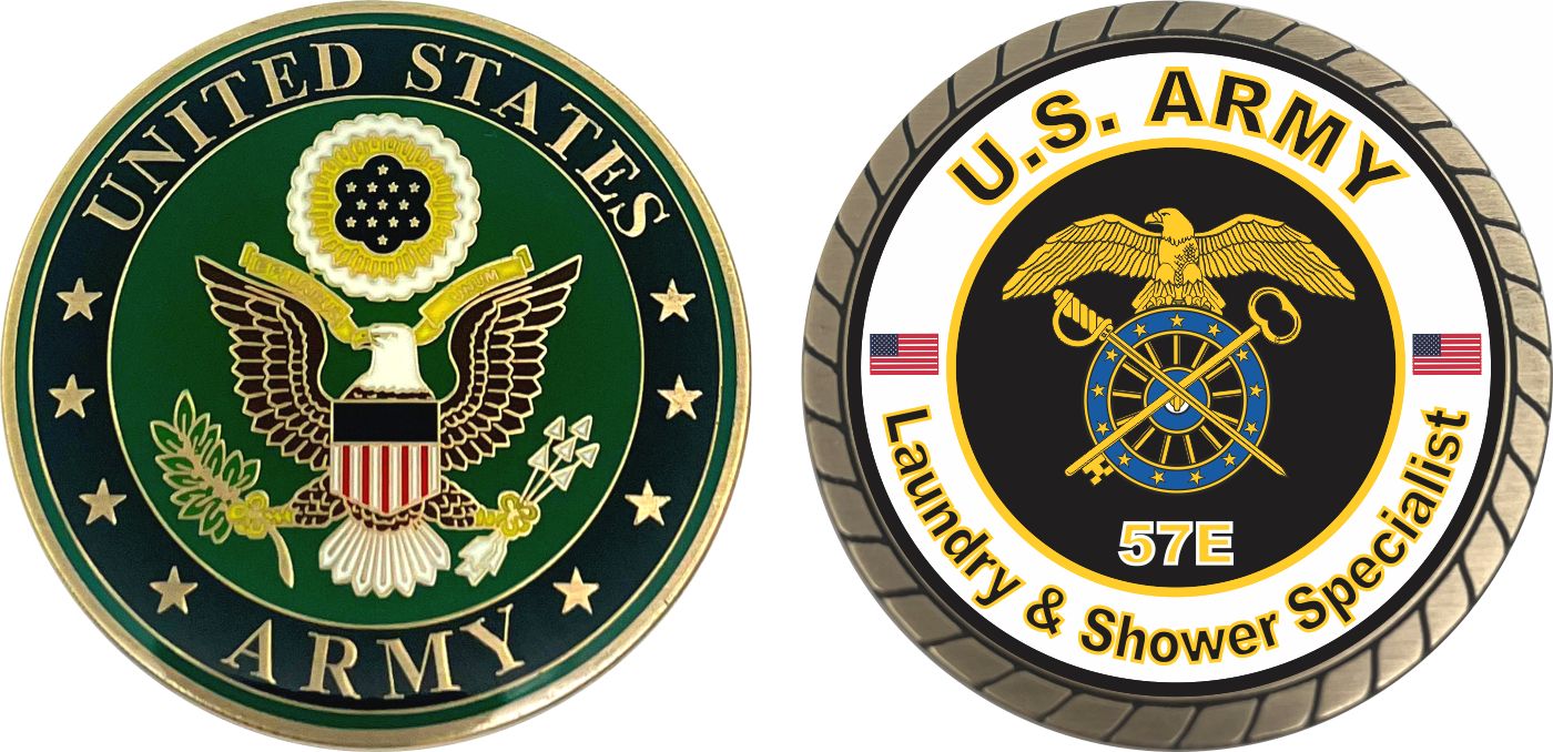 U.S. Army MOS 57E Laundry and Shower Specialist Challenge Coin