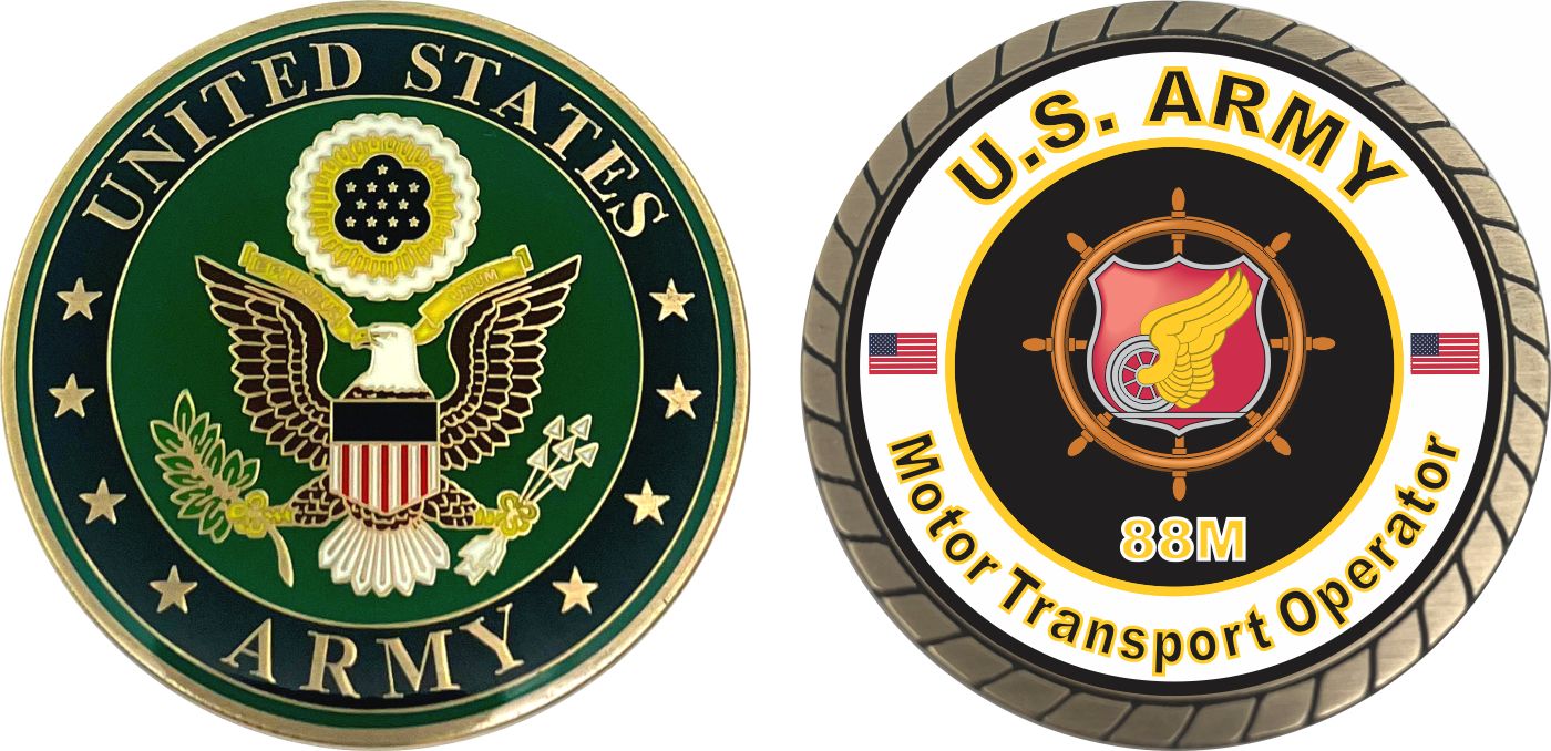 U.S. Army MOS 88M Motor Transport Operator Challenge Coin