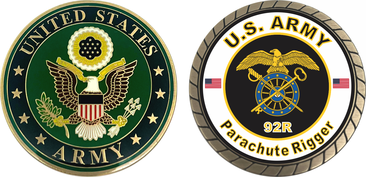U.S. Army MOS 92R Parachute Rigger Challenge Coin