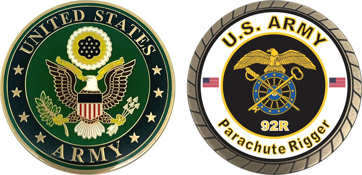 U.S. Army MOS 92R Parachute Rigger Challenge Coin