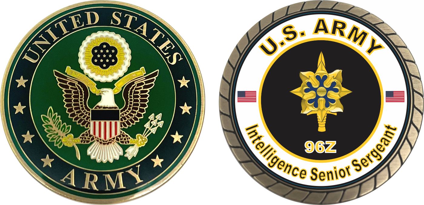 U.S. Army MOS 96Z Intelligence Senior Sergeant Challenge Coin