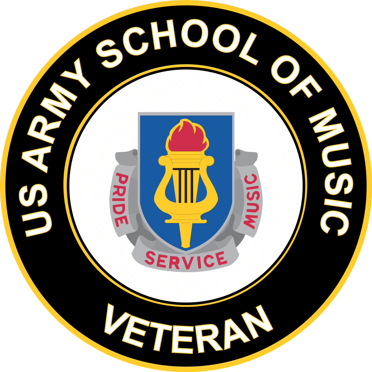 U.S. Army School of Music Unit Crest Round Decal