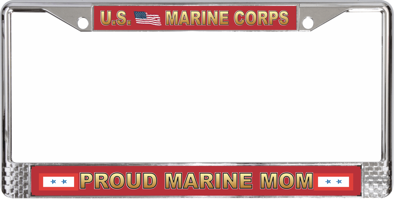 U.S. Marine Corps Proud Marine Mom License Plate Frame