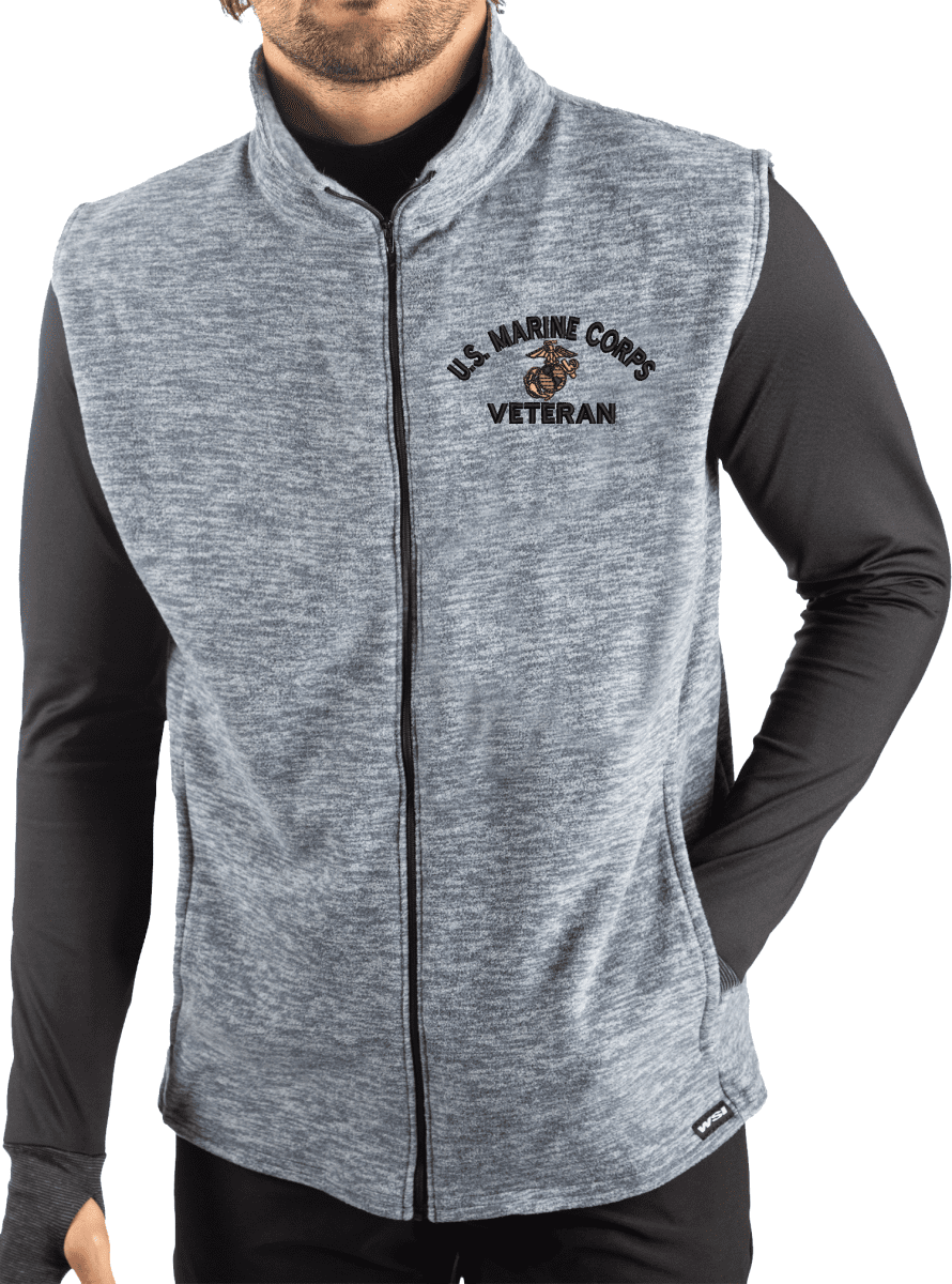 U.S. Marine Corps Veteran Polar Fleece Full Zip Vest
